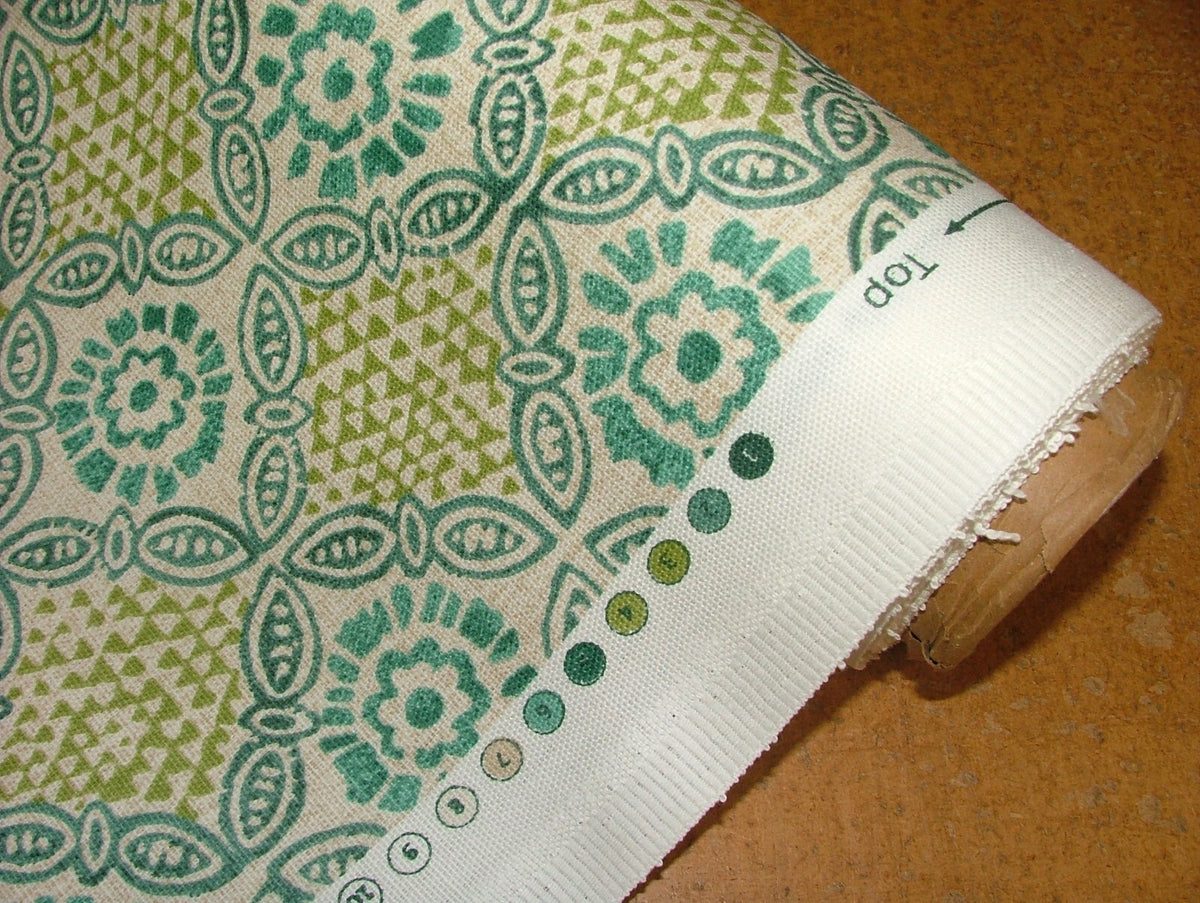 Grand Bazaar Opal Green Cotton Curtain Upholstery Cushion Roman Blind ...