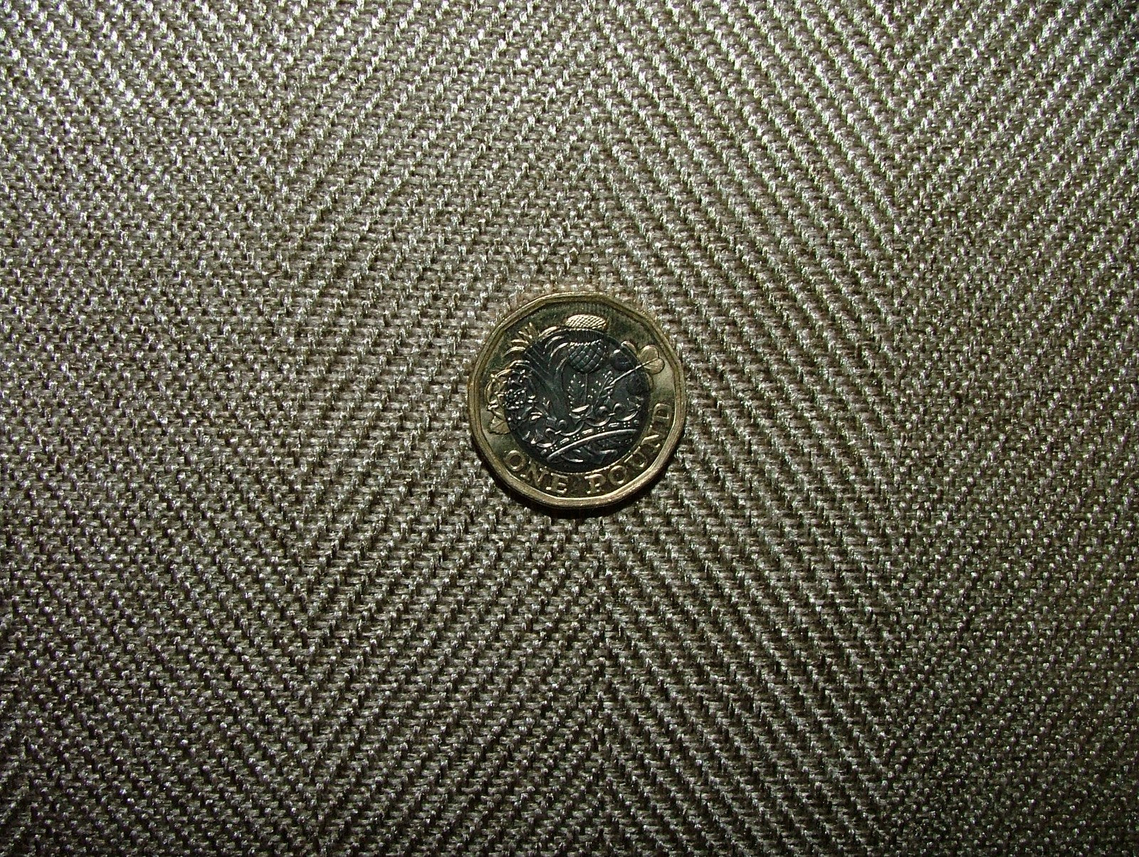 Herringbone Curtain Upholstery Fabric MUSHROOM - 6 Metre Roll ...