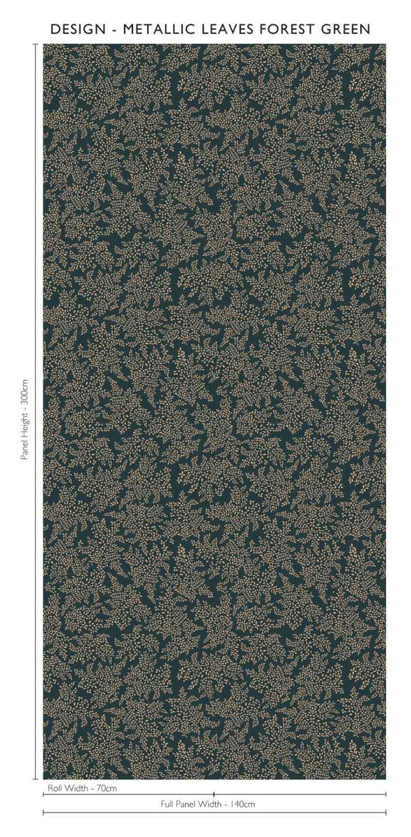 Sara Miller Wallpaper Metallic Leaves Forest Green RRP £131.40 SOLD BY ...